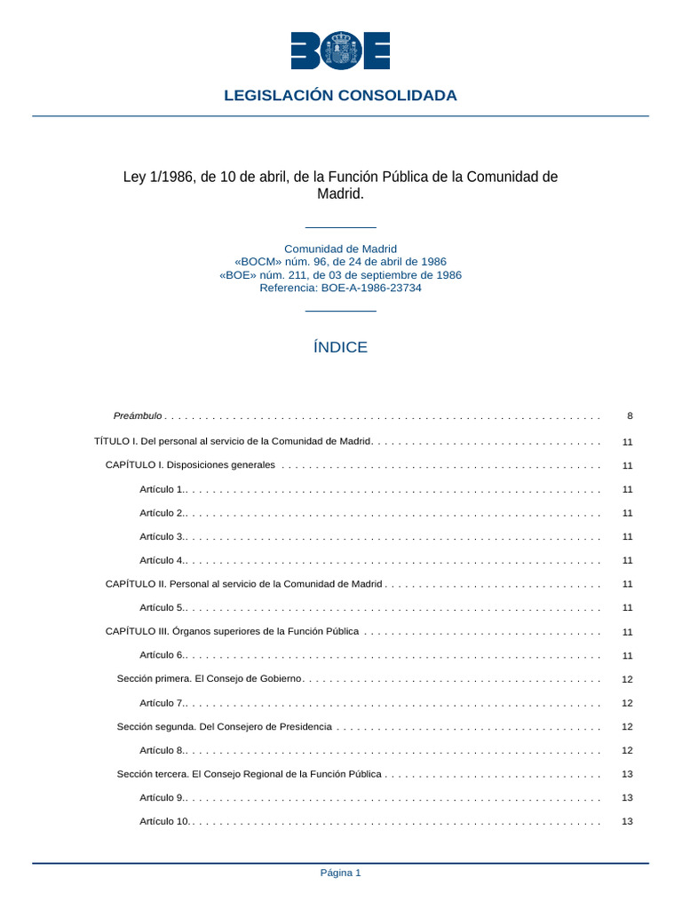 BOE A 1986 23734 Consolidado | PDF | Derecho laboral | Regulación