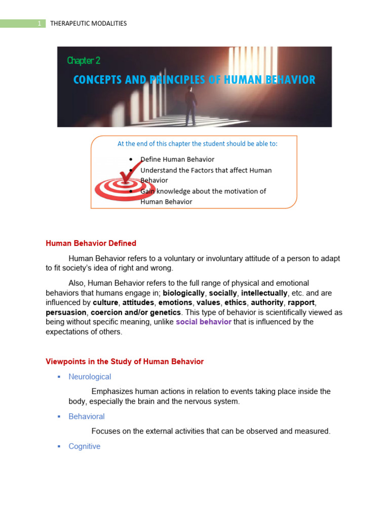 Chapter 2 - Concepts and Principles of Human Behavior | PDF | Career ...