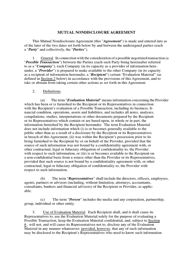 Business Confidentiality Pact | PDF | Legal Remedy | Non Disclosure ...