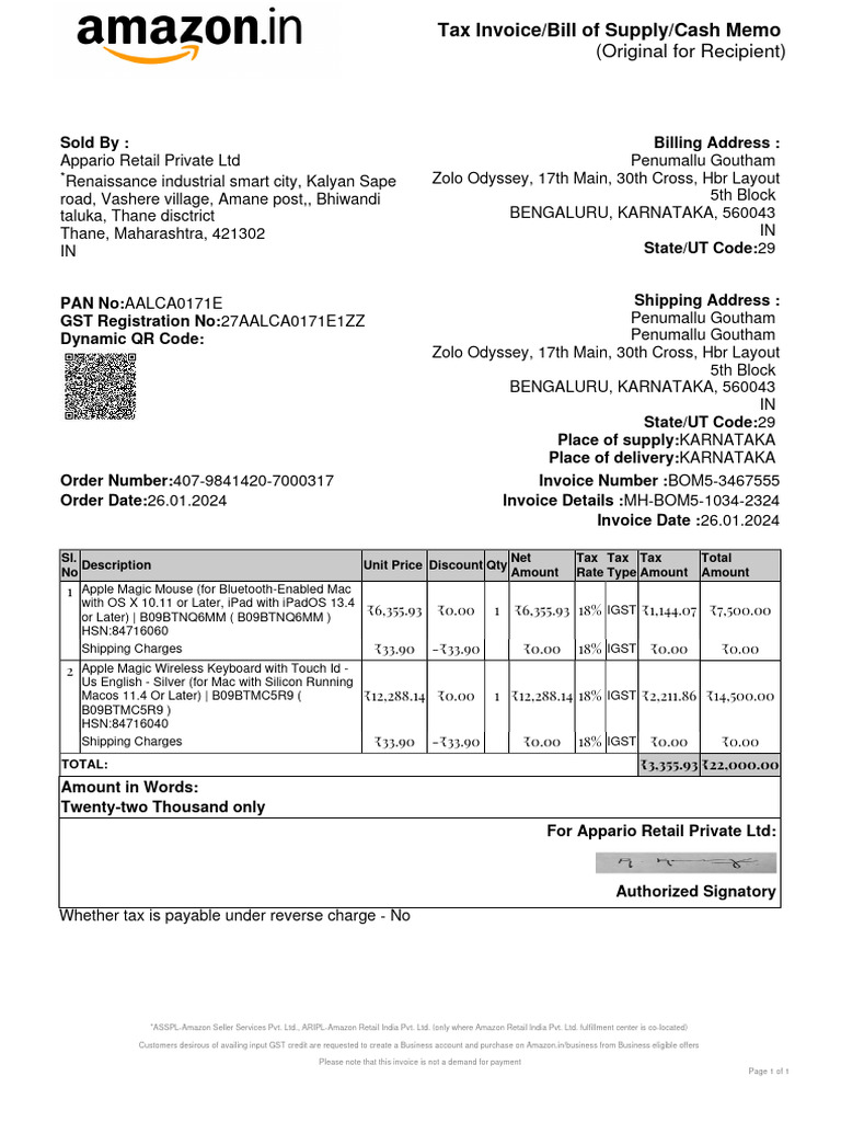 Apple Mouse and Keyboard | PDF | Invoice | Economies