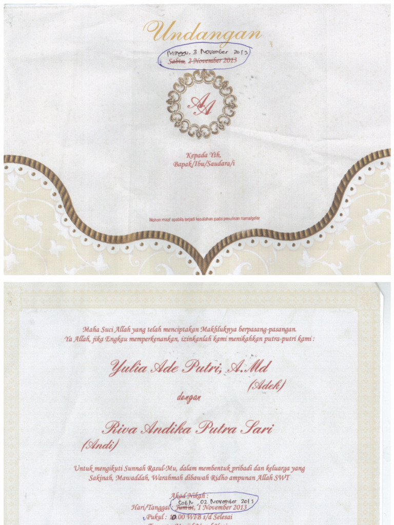 REV. Undangan Yulia Ade Putri | PDF