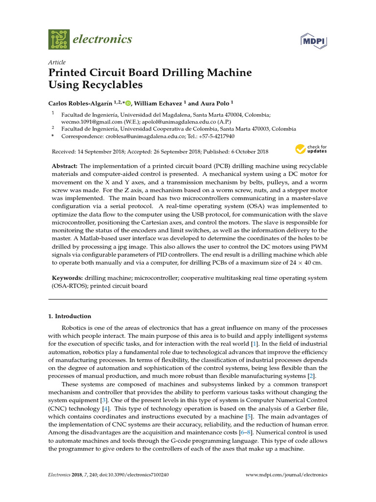 Electronics 07 00240 | PDF | Numerical Control | Printed Circuit Board