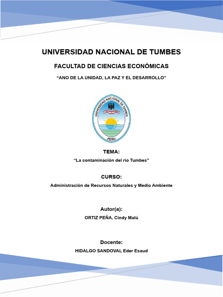 Informe Rio Tumbes | PDF | Agua | Contaminación