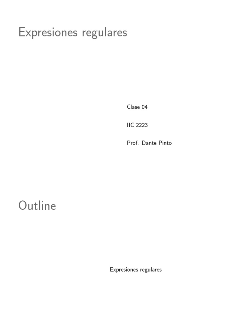 Clase04 - Expresiones Regulares | PDF | Expresión regular | Metalogica