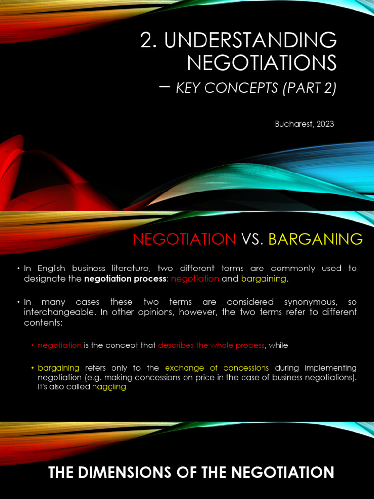 Understanding Negotiations - Part 2 - 2023 | PDF | Negotiation | Bargaining