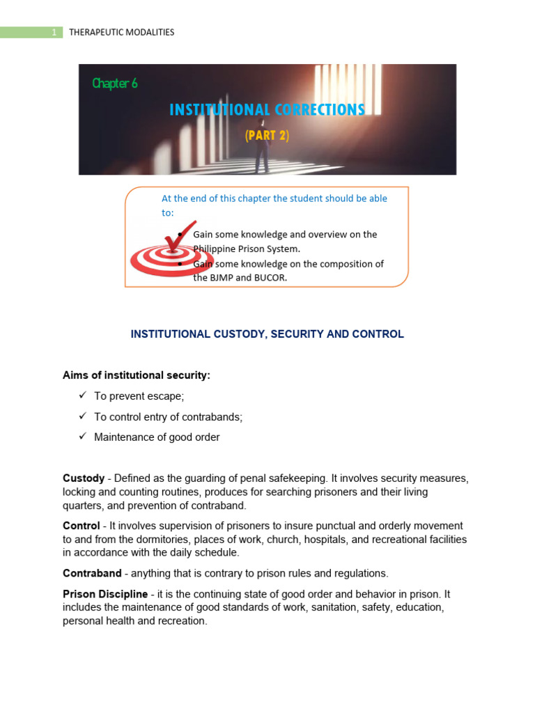 Chapter 6 - Institutional Corrections Part 2 | PDF | Prison | Sentence (Law)