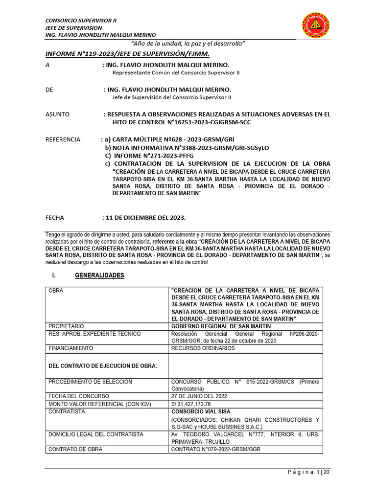 Informe Respuesta Hito de Control 04 | PDF