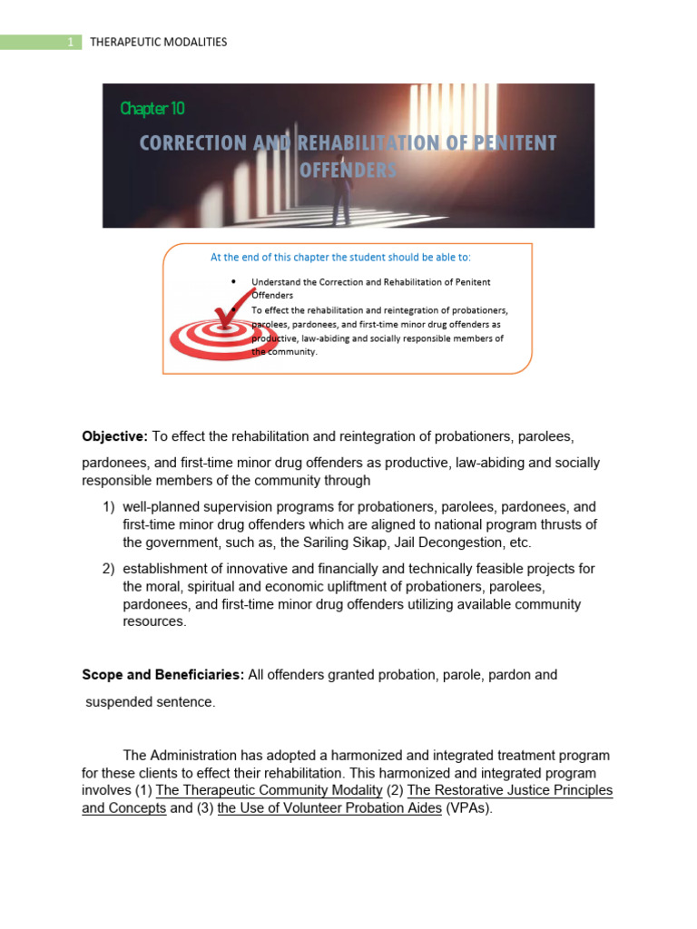 Chapter 10 - Correction and Rehabilitation of Penitent Offenders | PDF ...