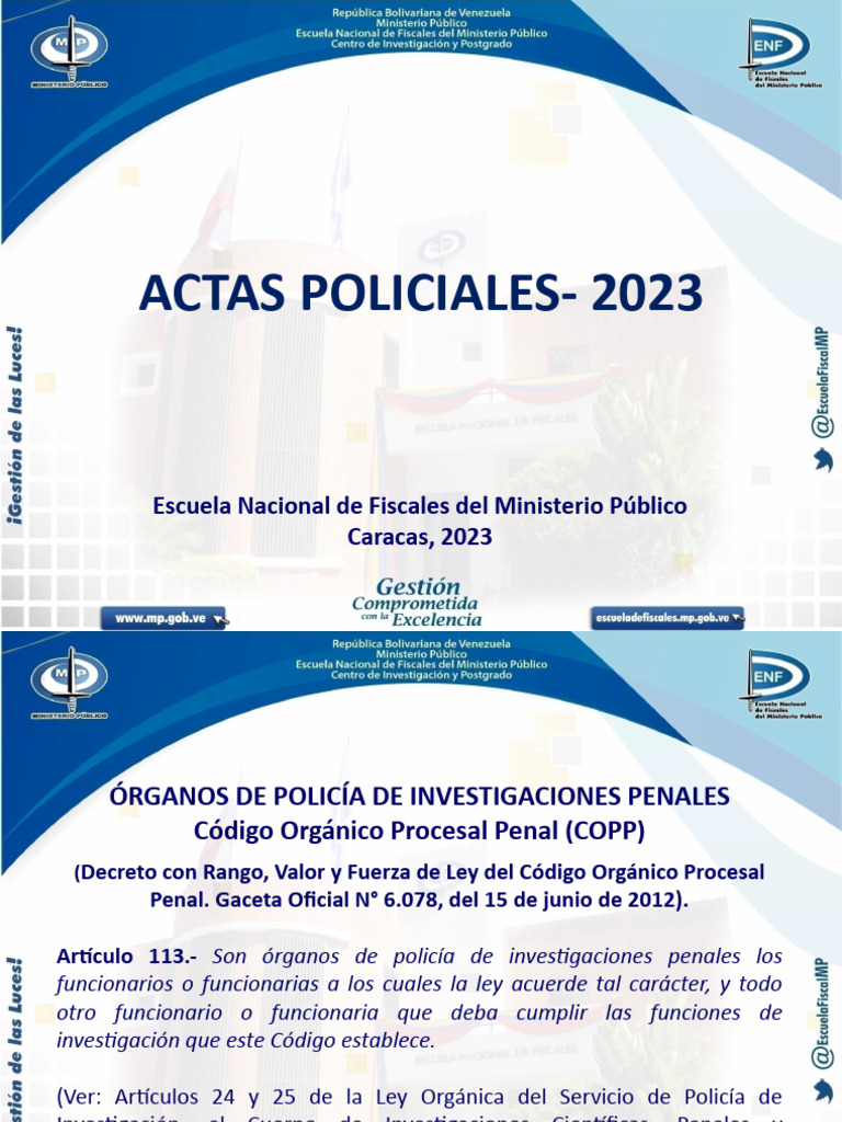 Presentación - 2016 Actas Policiales Enf | PDF | Policía | Ciencia forense
