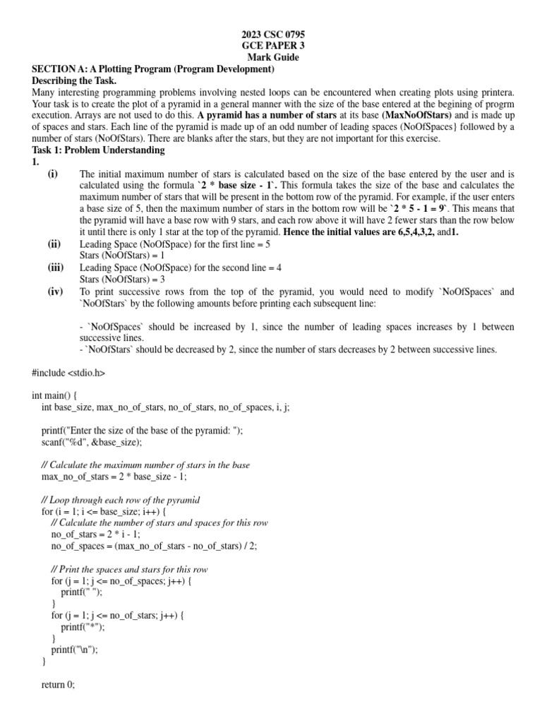 2023 Csc 0795 Mark Guide Pdf Parameter Computer Programming Computer Programming