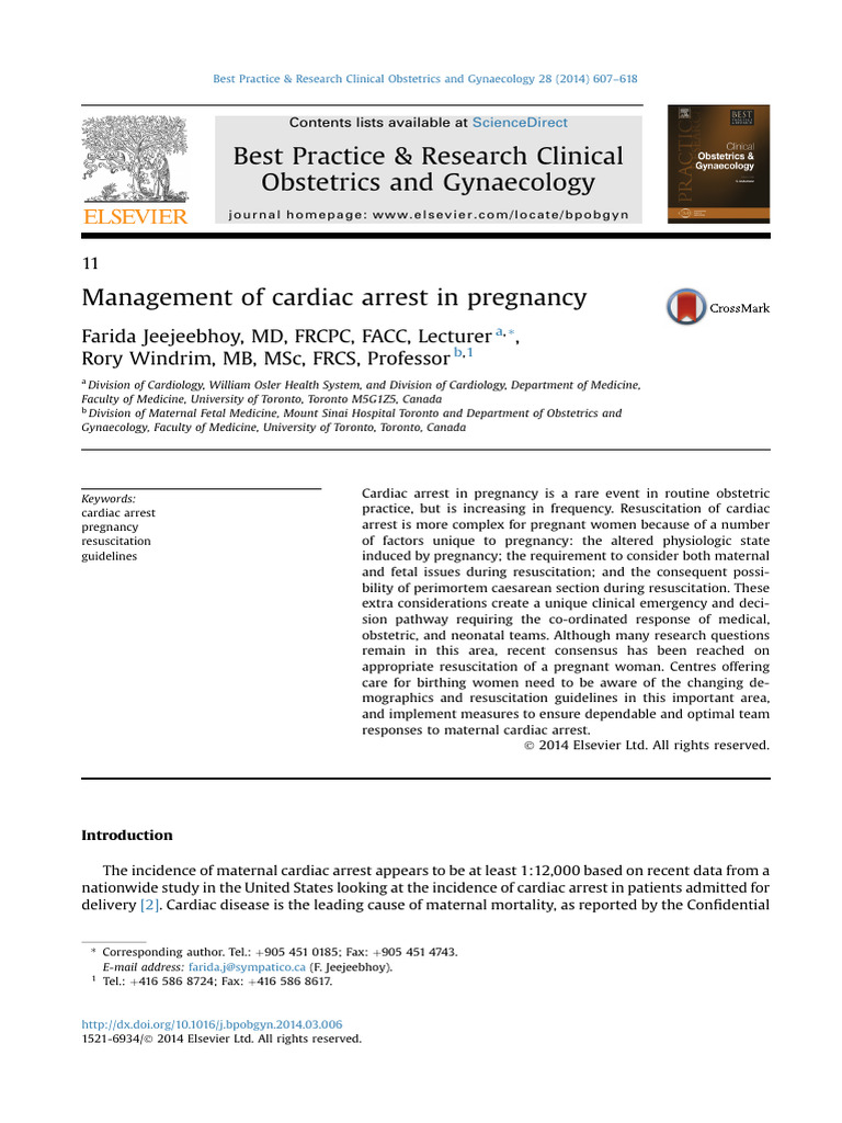 Management of Cardiac Arrest | PDF | Pregnancy | Cardiopulmonary ...