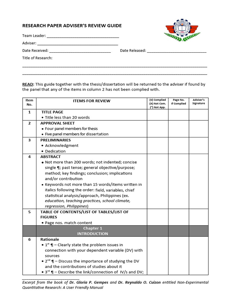 Research Paper Review Guide | PDF | Statistics | Thesis