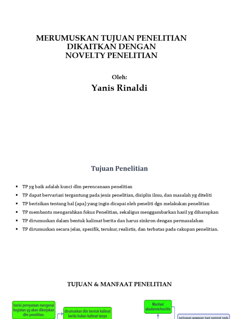 Merumuskan Tujuan untuk Novelty Penelitian | PDF