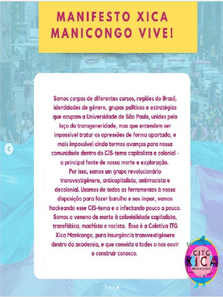 Manifesto Xica Manicongo | PDF