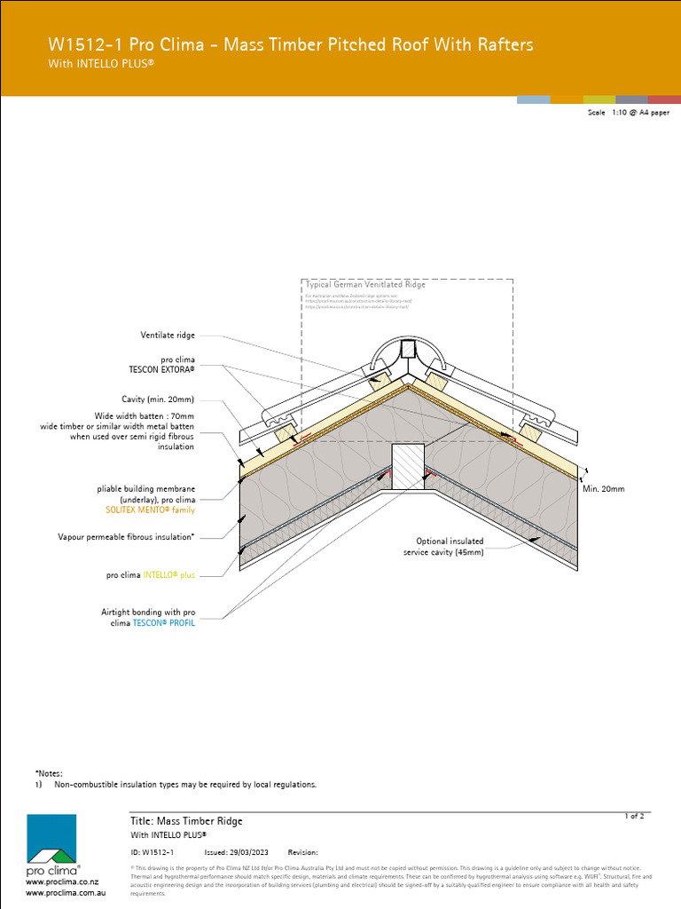 Mass Timber Pitched Roof With Rafters Ridge, INTELLO PLUS | PDF ...