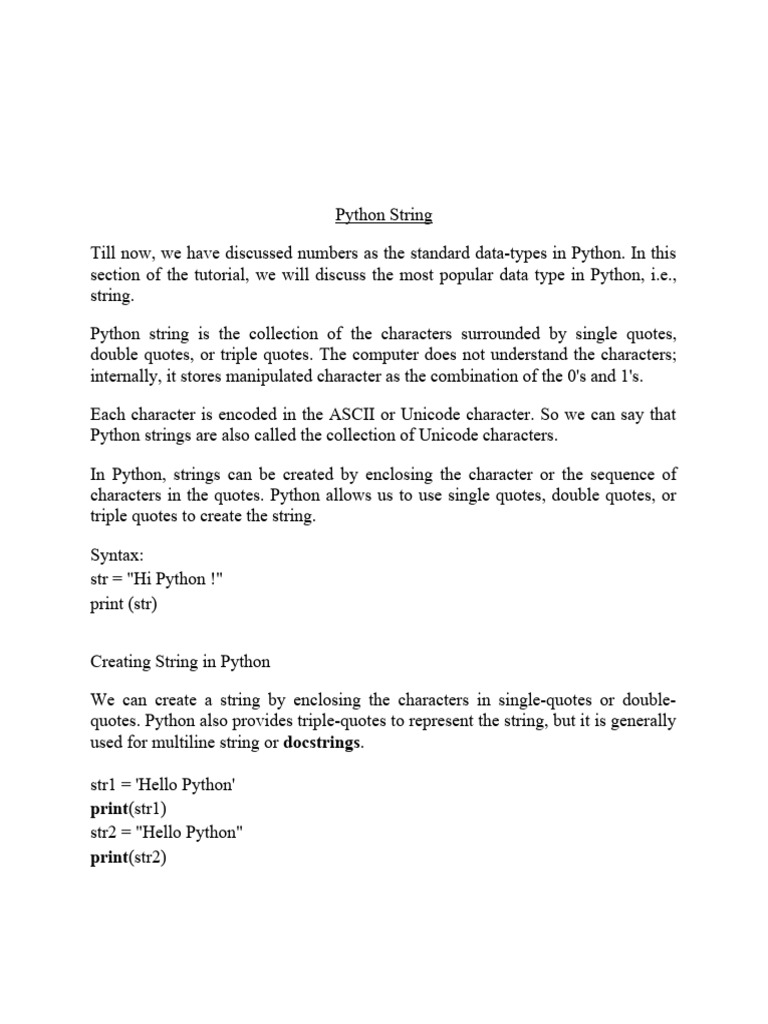 Python String | PDF | Programming | Constructor (Object Oriented ... Python String | PDF | Programming | Constructor (Object Oriented ...