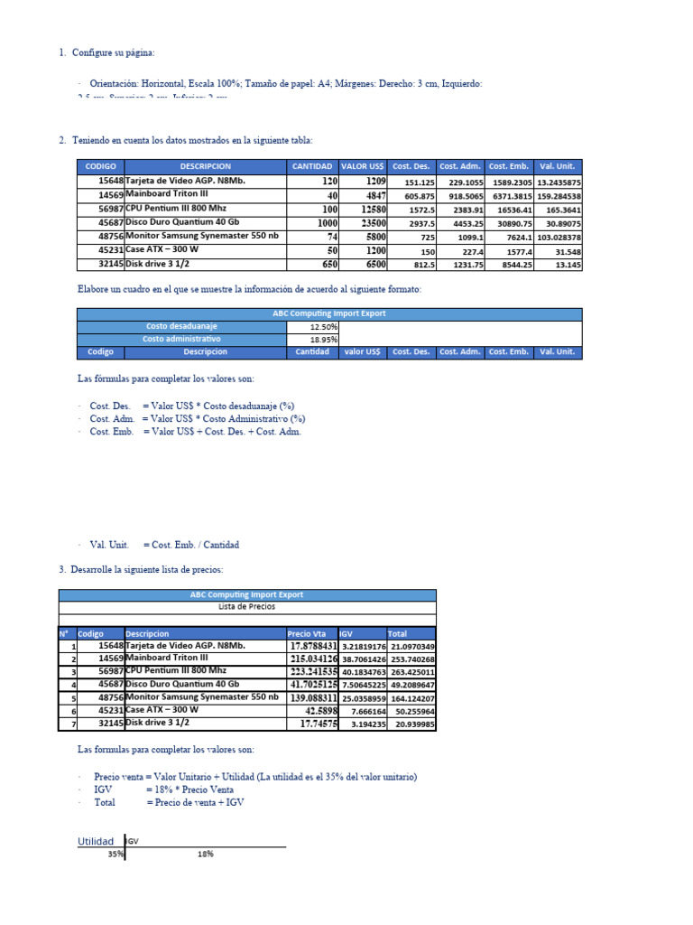 Examen EXCEL - Computacion Basica - Grupo 25 | PDF | Hardware de la computadora | Ingeniería ...
