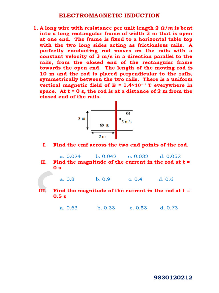 Electromagnetic Induction | PDF | Rotation Around A Fixed Axis ...