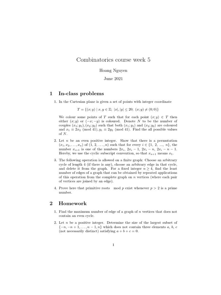Week 5 | PDF | Vertex (Graph Theory) | Combinatorics
