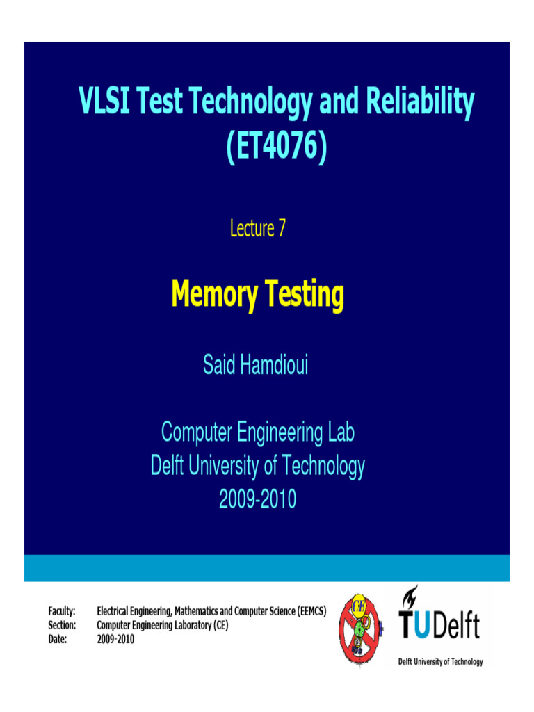 Module 8 Memory Testing Pdf Computer Memory Random Access Memory 4003