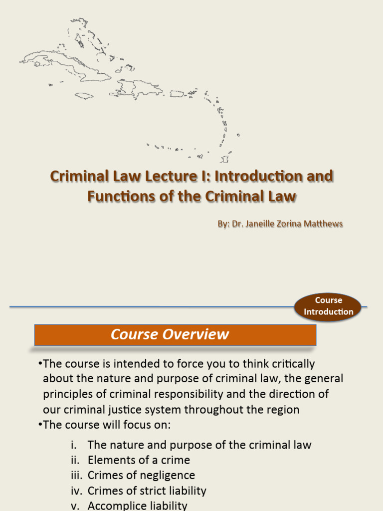 Criminal Law I Lecture I | PDF