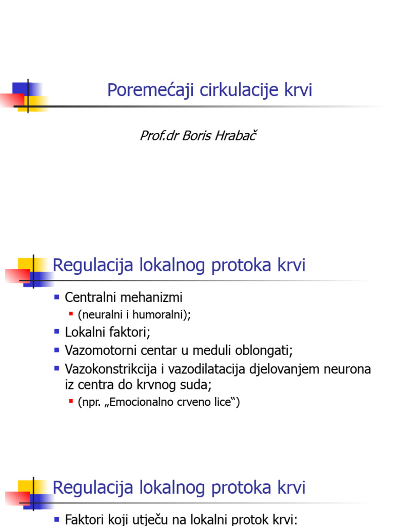11 Poremecaji Cirkulacije Krvi Bos 2 | PDF