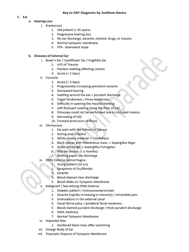 Key To ENT Diagnosis by Tashfeen Nasira | Download Free PDF | Ear ... Key To ENT Diagnosis by Tashfeen Nasira | Download Free PDF | Ear ...