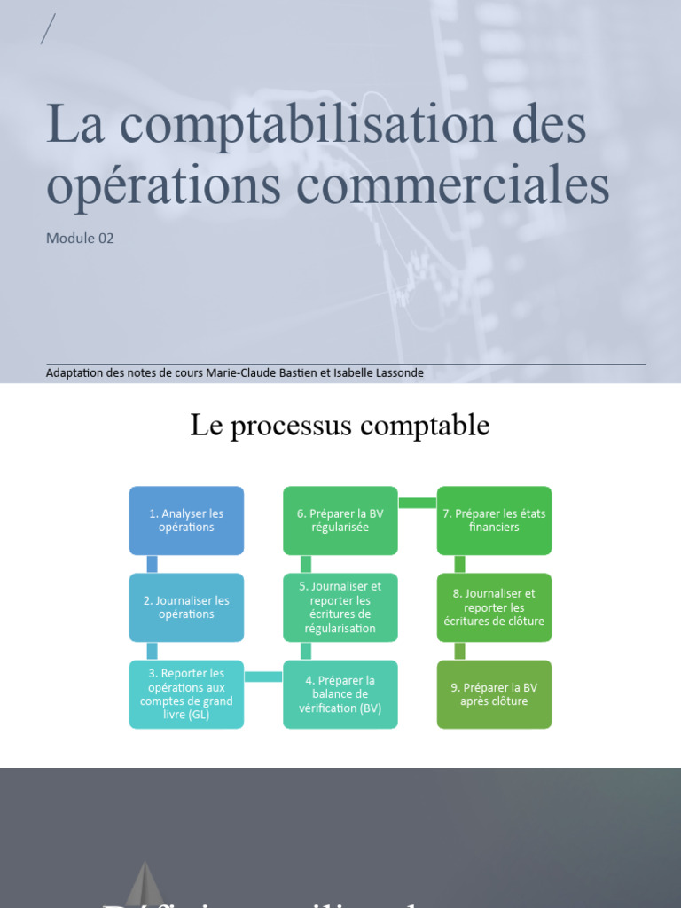 02 - Module 02 - La Comptabilisation Des Opérations Commerciales | PDF | Comptabilité | Capitaux ...