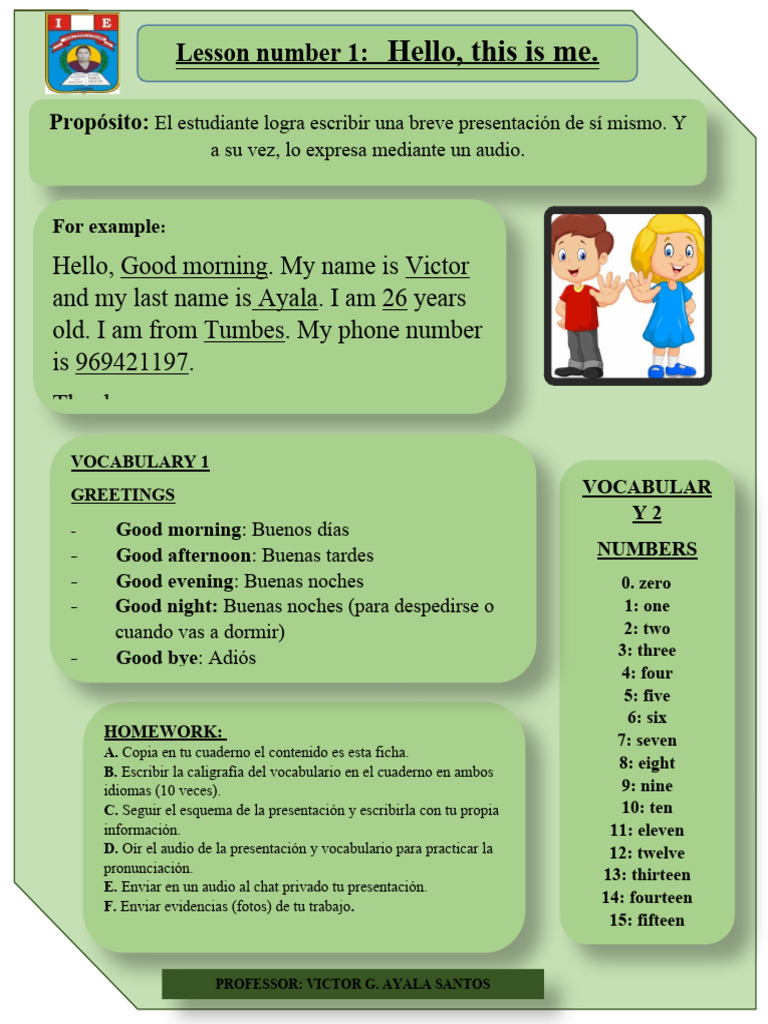 LESSON 1-Hello, This Is Me | PDF