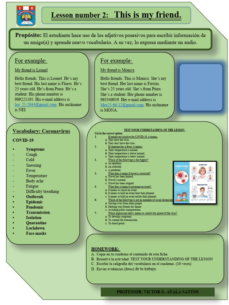 LESSON 2-This Is My Friend | PDF