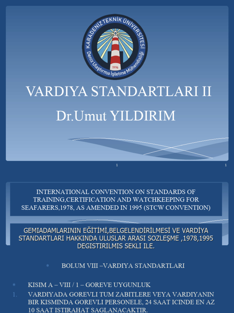 STCW Watchkeeping Standarts Turkce | PDF