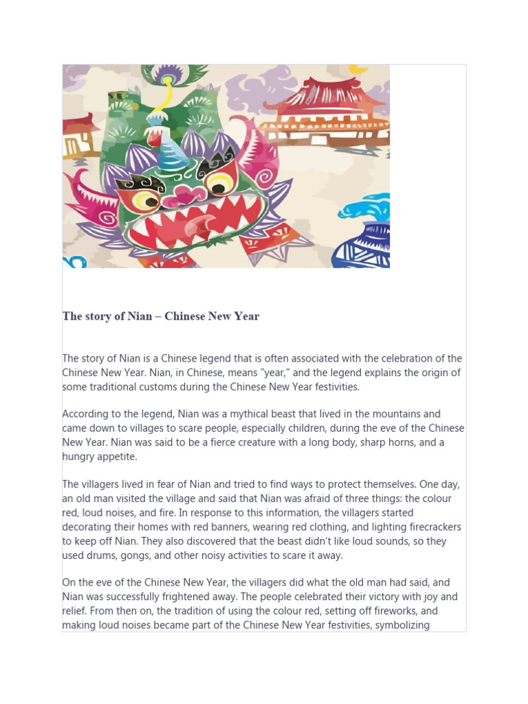 Nian: The Legend of Chinese New Year | PDF
