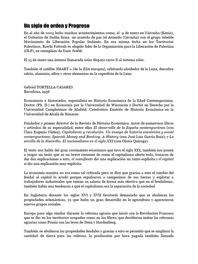 Un Siglo de Orden y Progreso | PDF