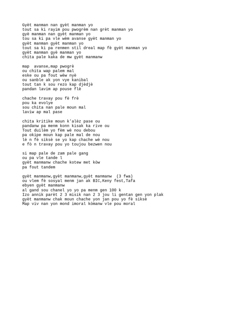 Gyèt Manman | PDF