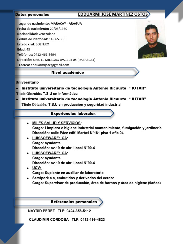 Curriculum Hijo de Marilym | PDF