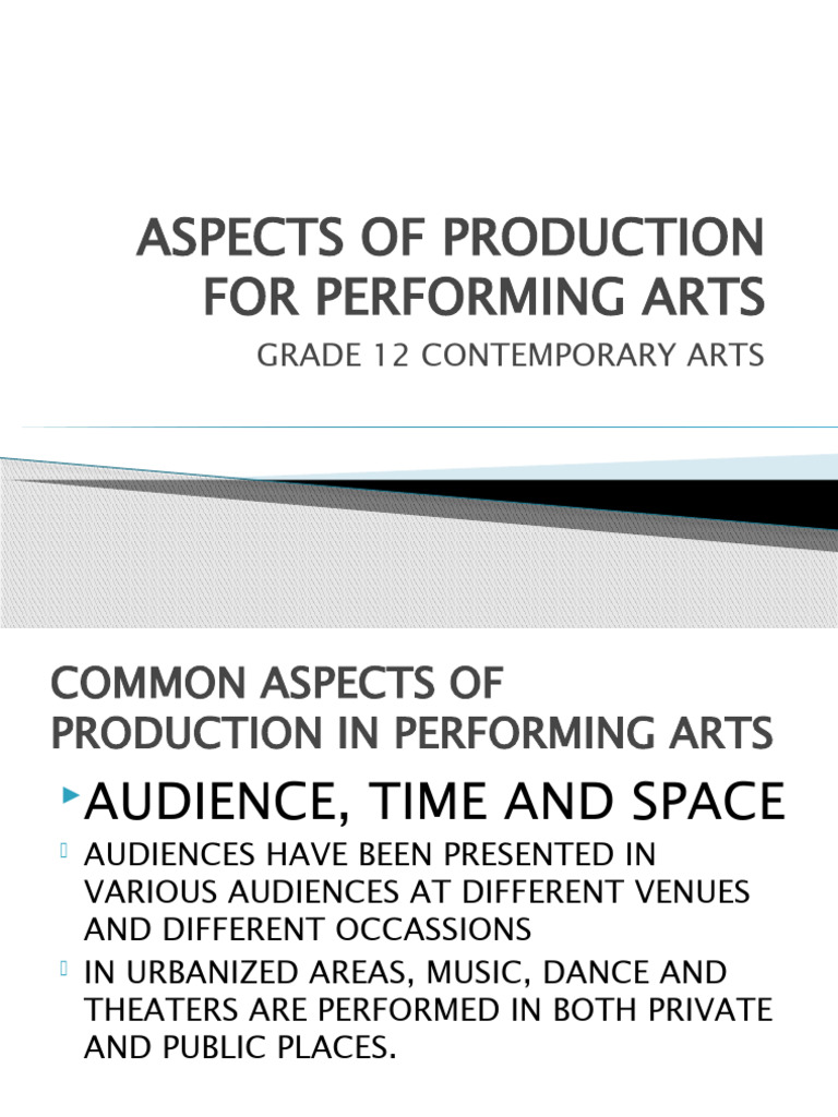 Aspects of Production For Performing Arts | PDF | Theatre | Dances