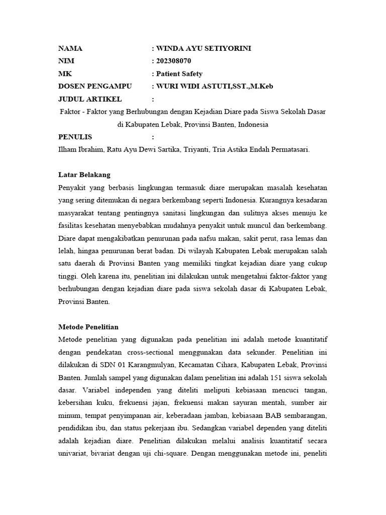 Patient Safety Bu Wuri | PDF