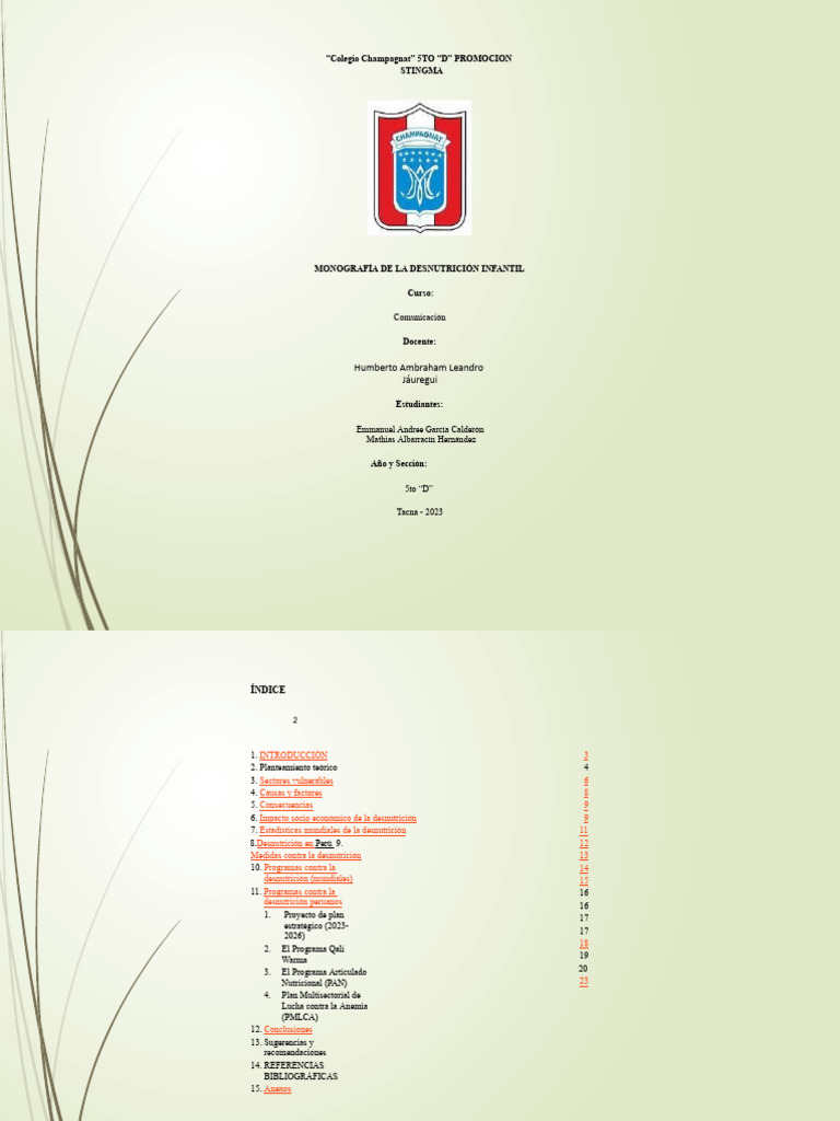 Monografia Comu | PDF | Desnutrición | Nutrición