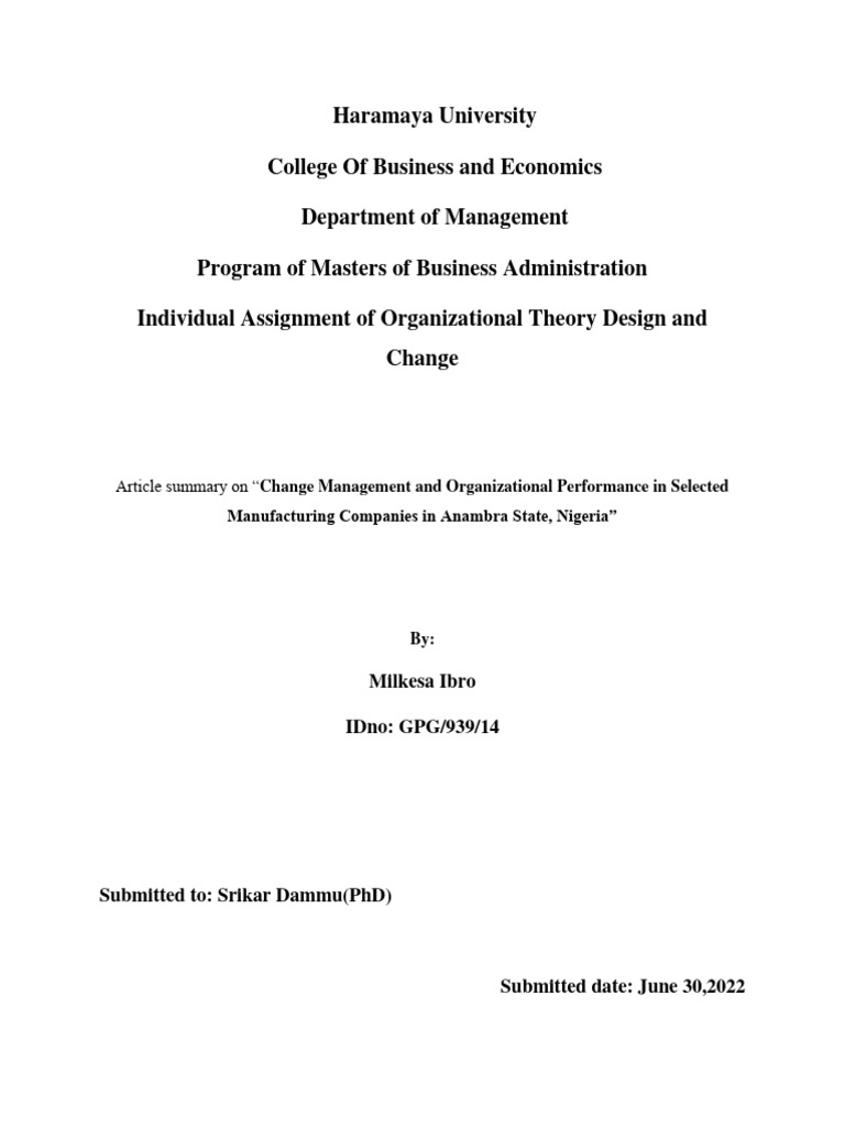 OTD Assignment | PDF