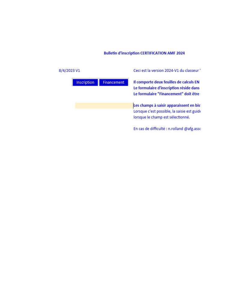 Inscription à la Certification AMF 2024 | PDF