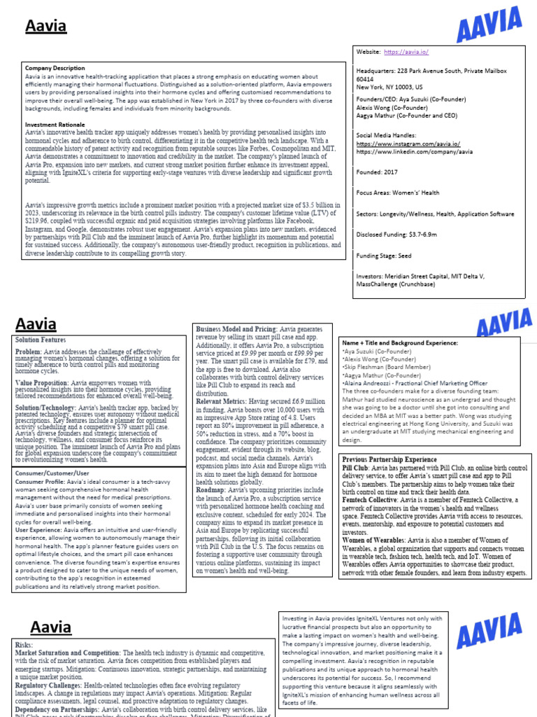 Aavia | PDF | Wearable Technology | Computer Security