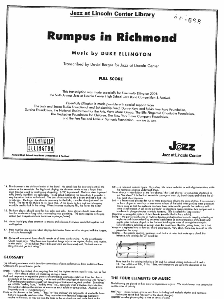 Rumpus in Richmond - Ellington Complet | PDF