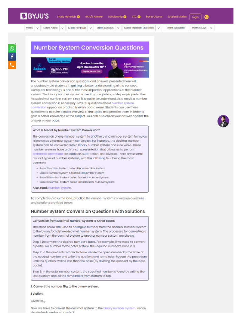 Number System Conversion | PDF