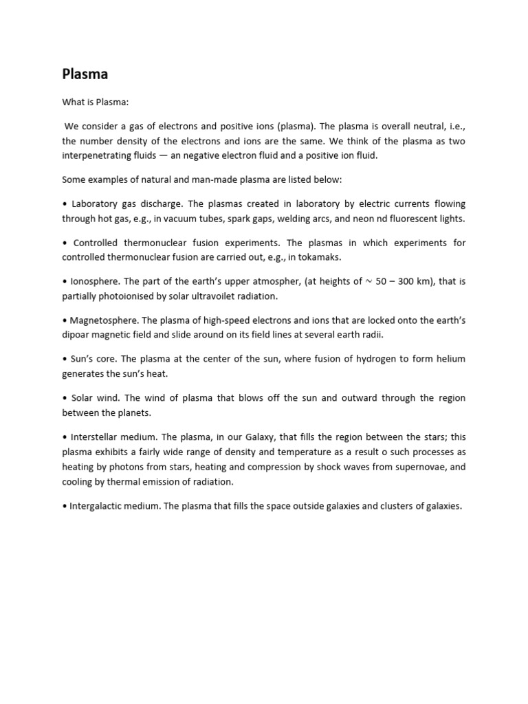 Plasma Oscillation | PDF | Plasma (Physics) | Sun