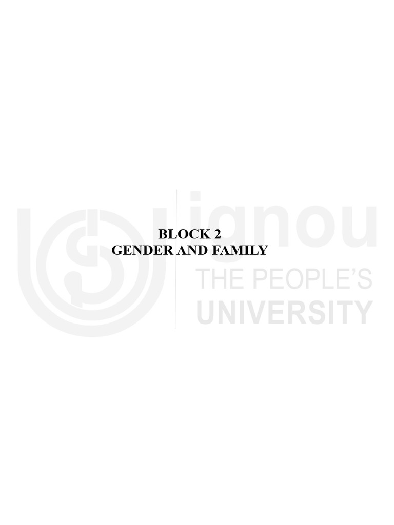Block-2-Gender and Family | PDF