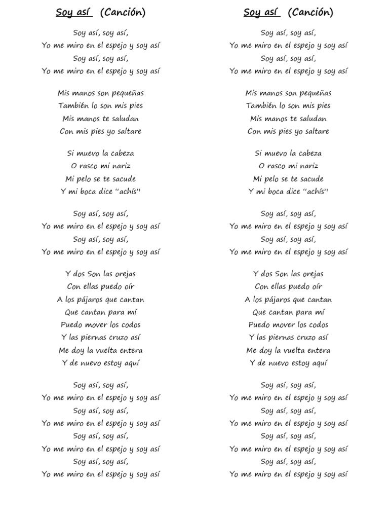 Canciones sobre la identidad personal | PDF