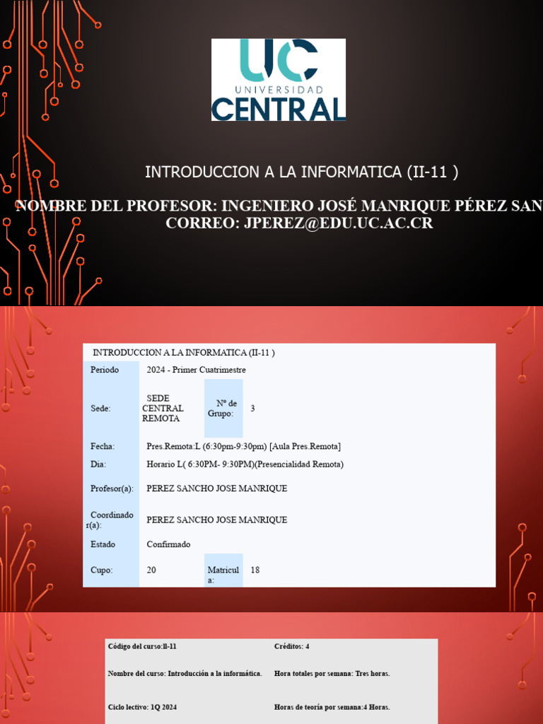 INTRODUCCION A LA INFORMATICA (II-11) PresentaciÃ N Del Curso | PDF | Ciencias de la Computación ...