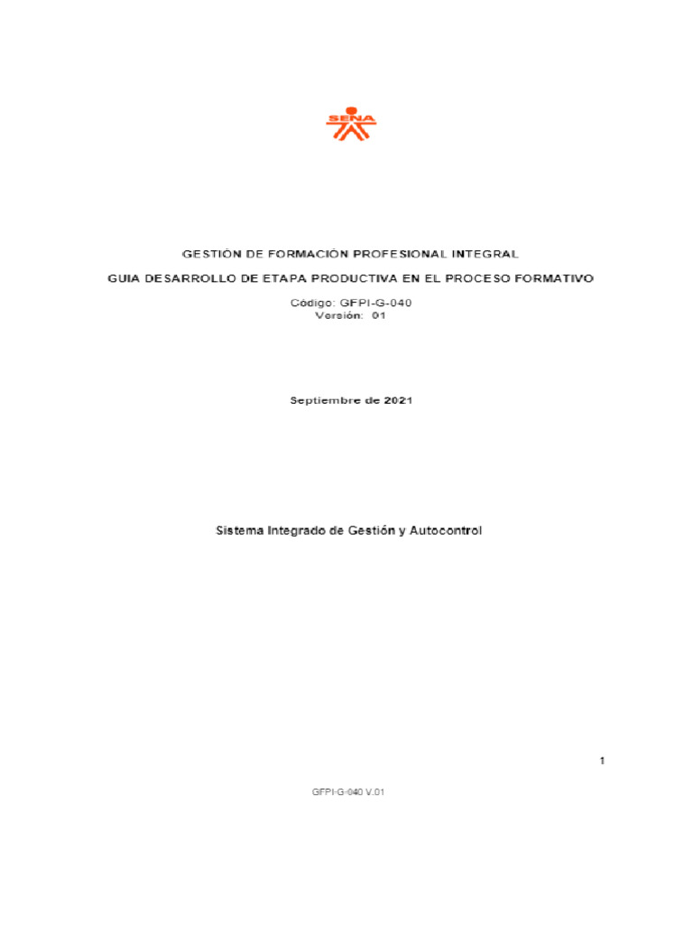 Guia Etapa Productiva Proceso Formativo | PDF