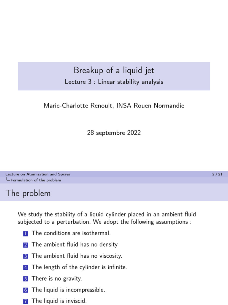 Slides - Atomisation - and - Sprays L3 | PDF | Equations | Eigenvalues And Eigenvectors