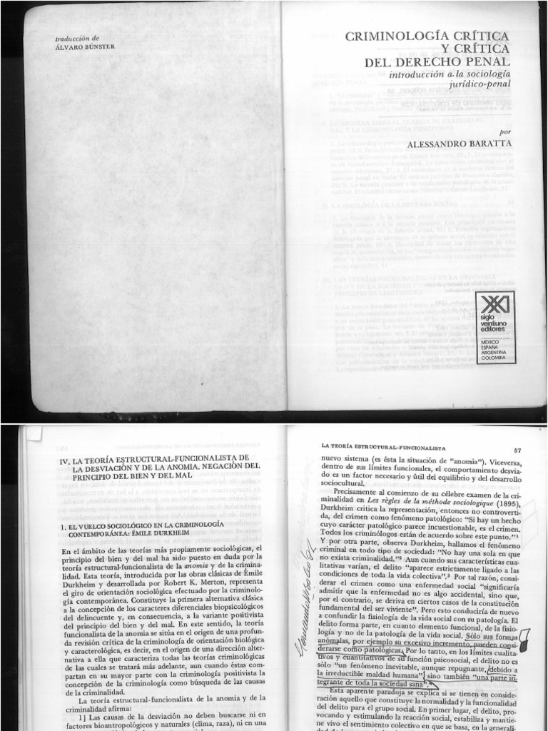Criminologia Critica y Del Derecho Penal. Baratta. Cap 4 | PDF
